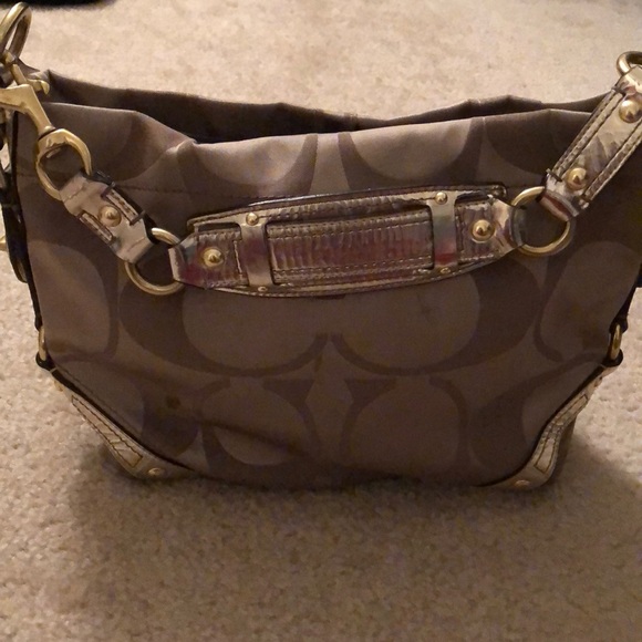 Coach | Bags | Goldtan Coach Shoulder Bag With Buckles On Strap | Poshmark